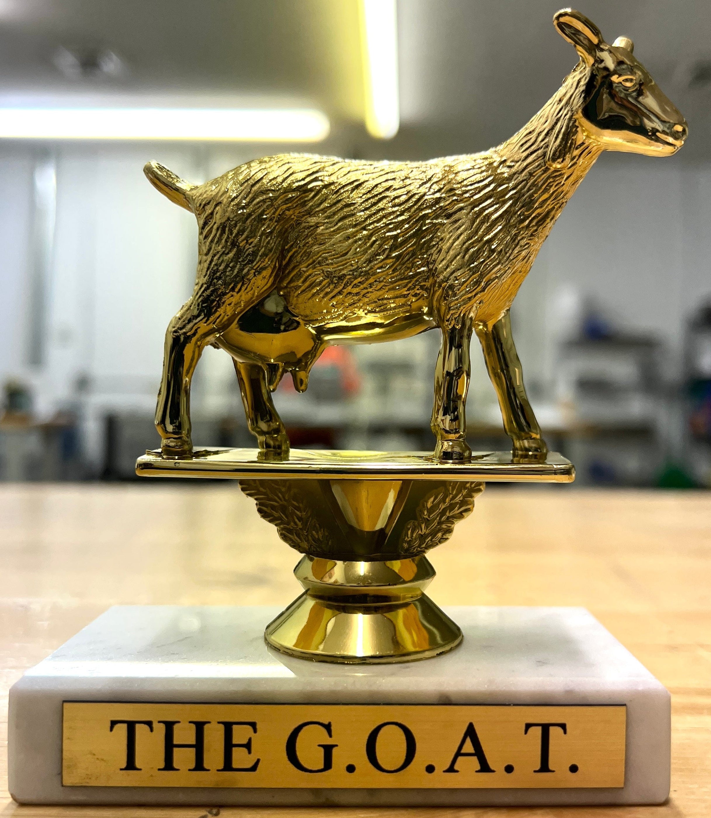 The Goat Trophy - G.O.A.T Greatest of All Time Trophy with Marble Base ...